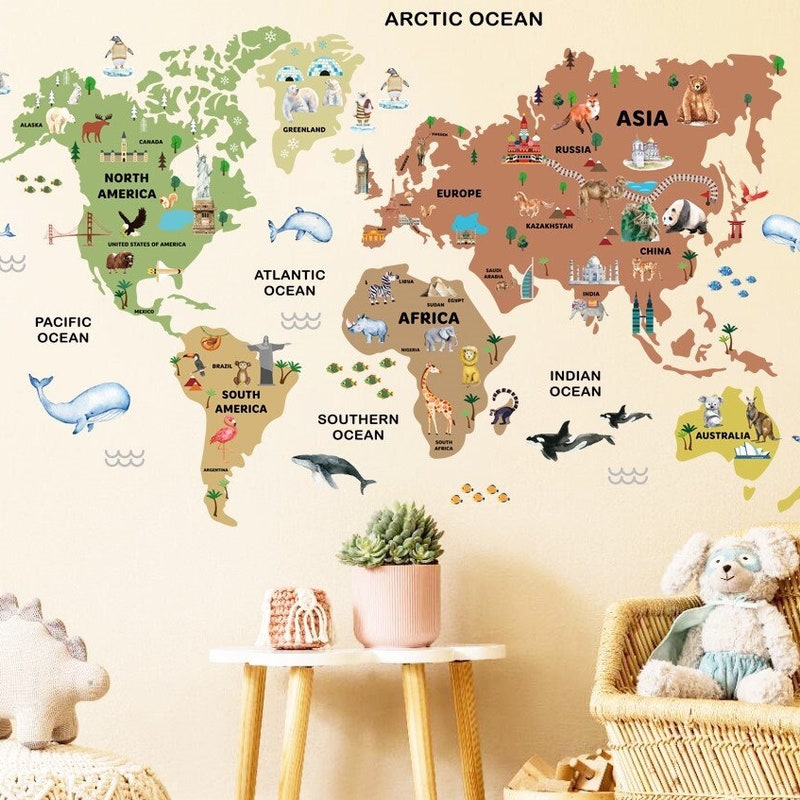 Map Wall Decal - Etsy