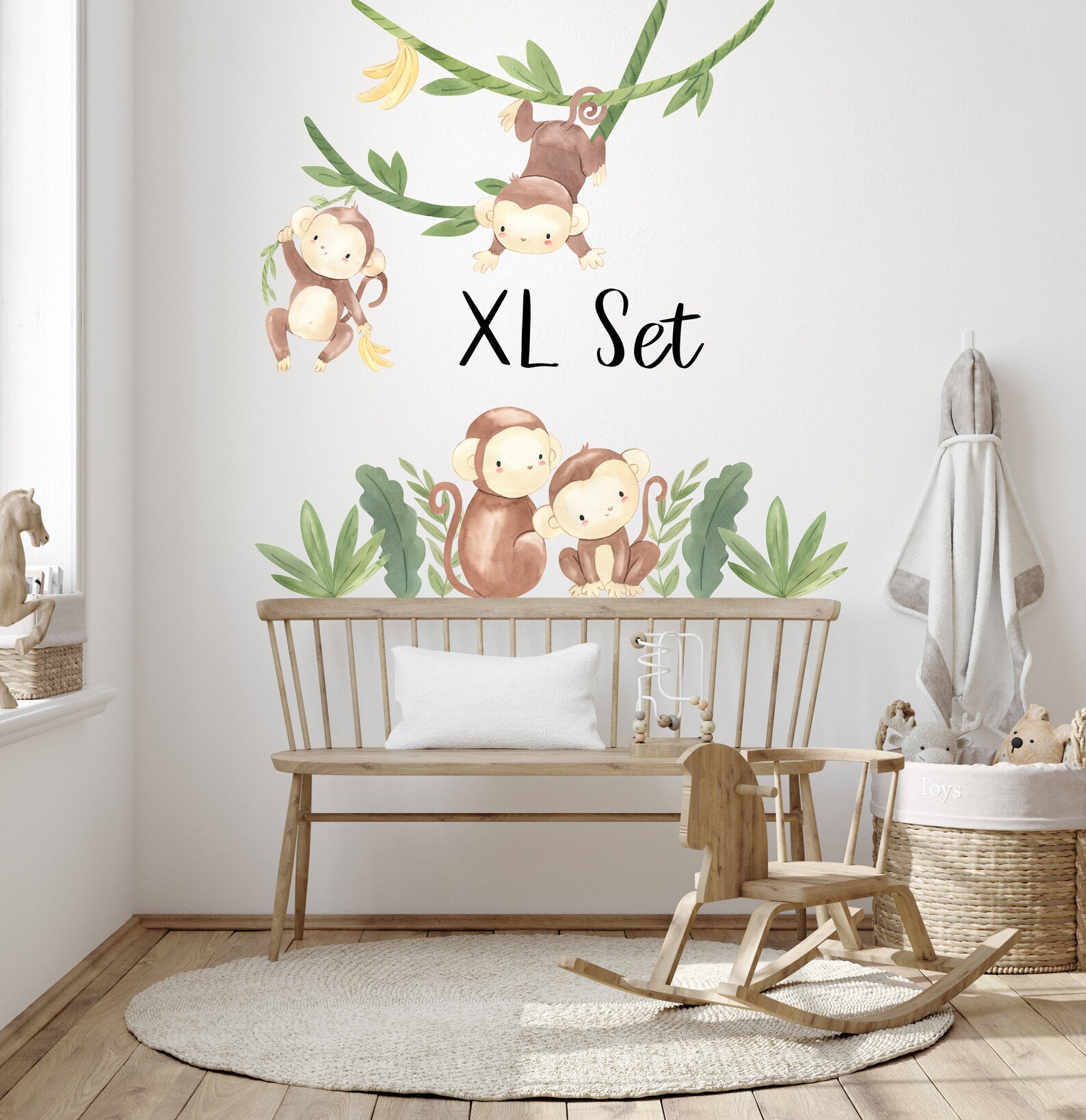 Watercolor Monkeys Wall Sticker Pack Jungle Wall Stickers - Etsy