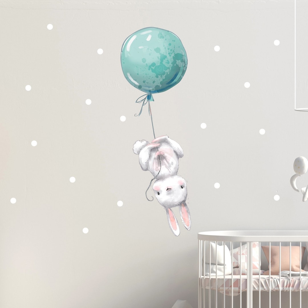 Upside Down Standing Rabbit Wall Sticker, Nursery Rabbit Wall Decal ...