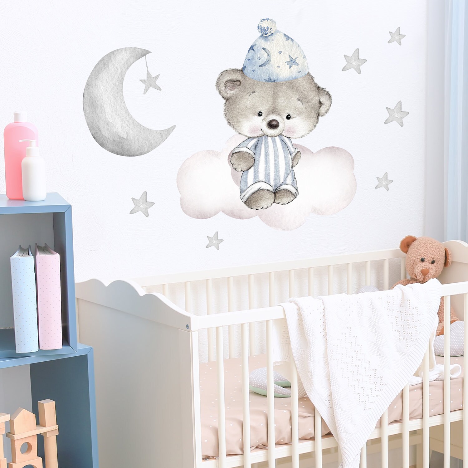 Calcomanía de oso de peluche durmiente calcomanía de pared de - Etsy México