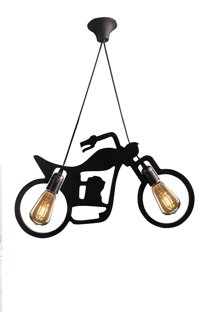 Wooden Motorbike Chandelier, Rustic Decorative Lighting, Boy's Room ...