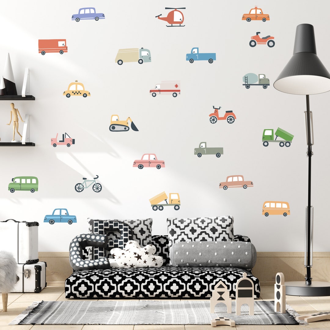 Kids Transport Wall Decal Cute Vehicle Wall Sticker Nursery - Etsy