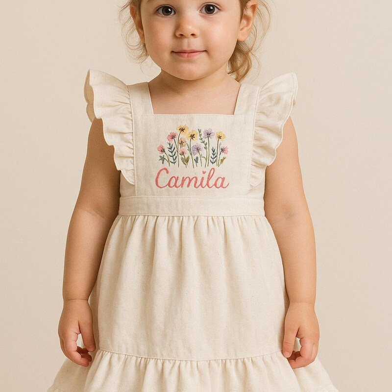 Embroidered Floral Dress - Etsy