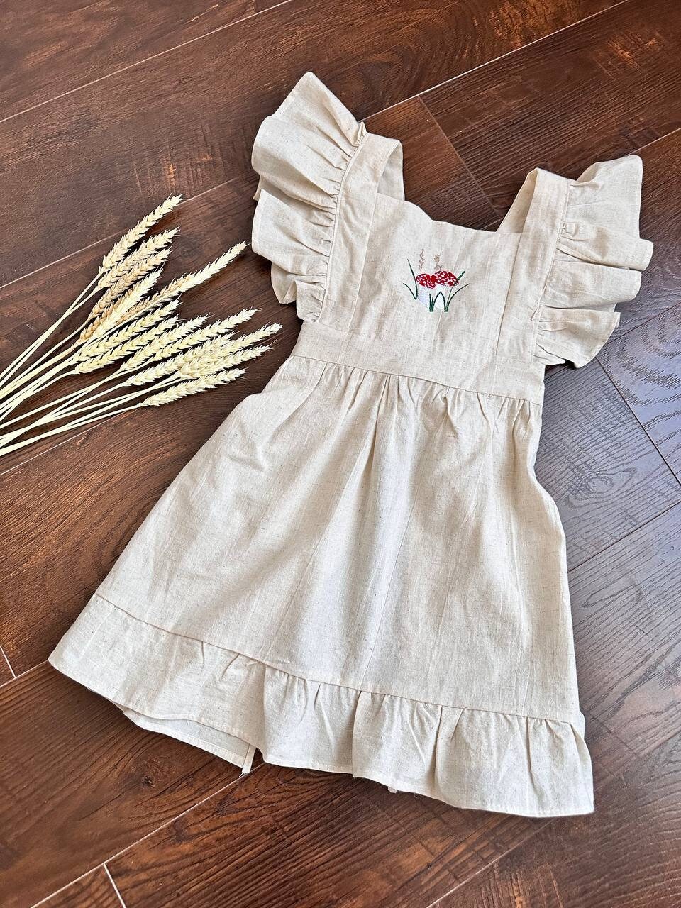 Personalized Pinafore Apron, Baby Boho Linen Apron, Forest Theme Apron ...