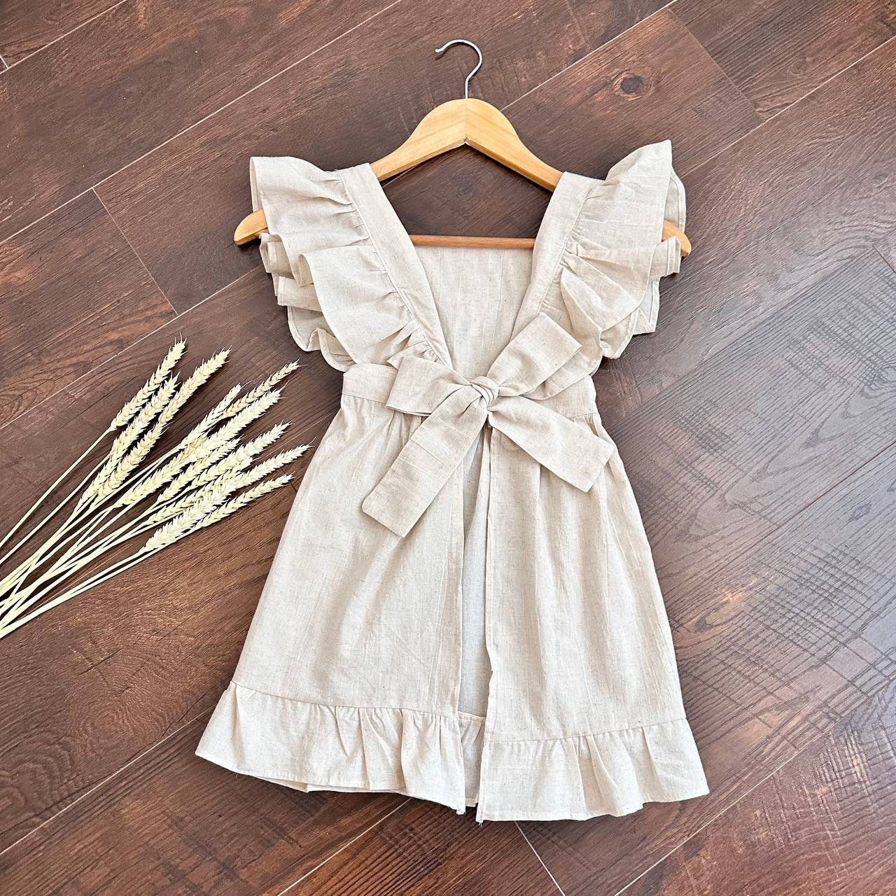 Personalized Pinafore Apron, Baby Boho Linen Apron, Forest Theme Apron ...