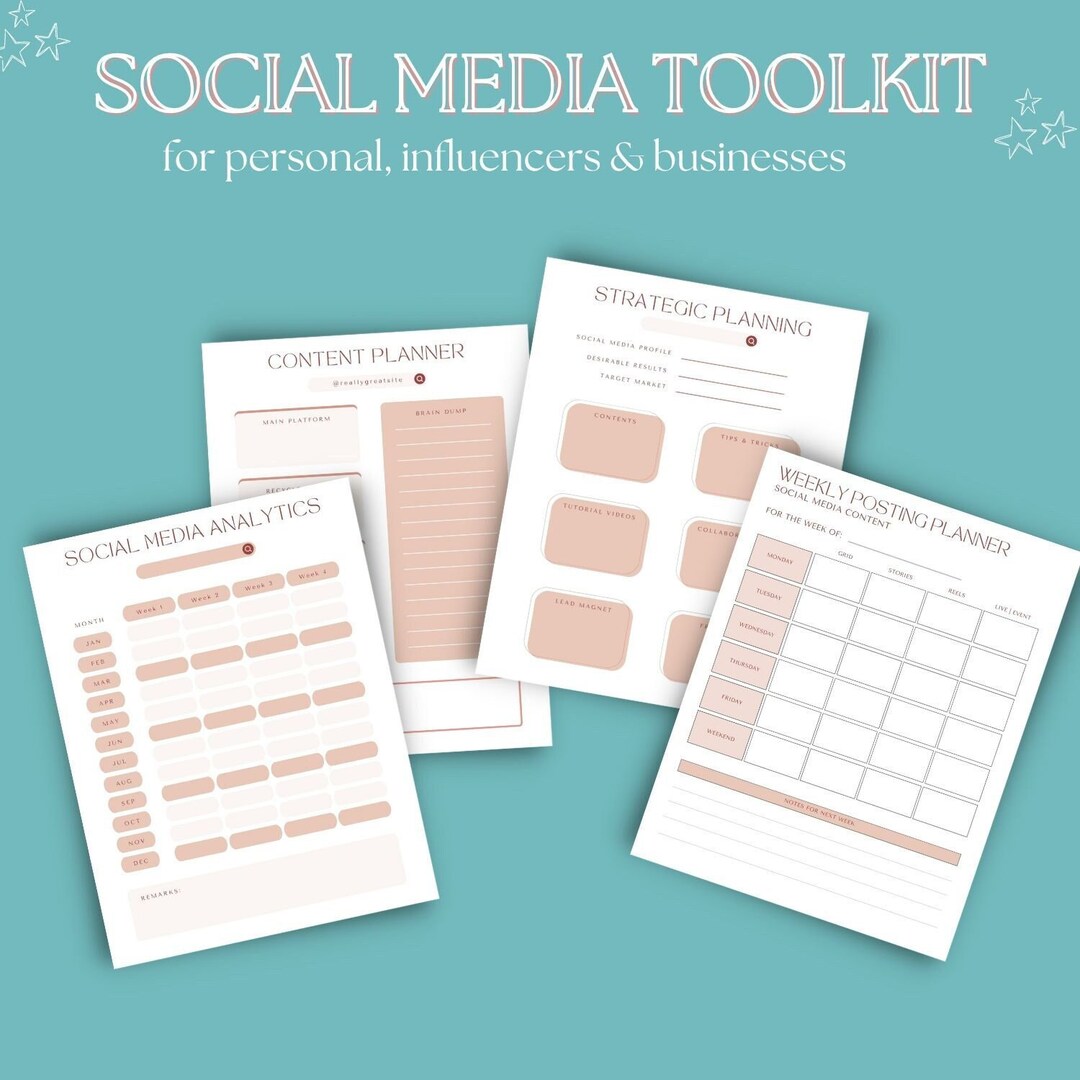 SOCIAL MEDIA Toolkit & Planner for Businesses, Influencers and Personal ...
