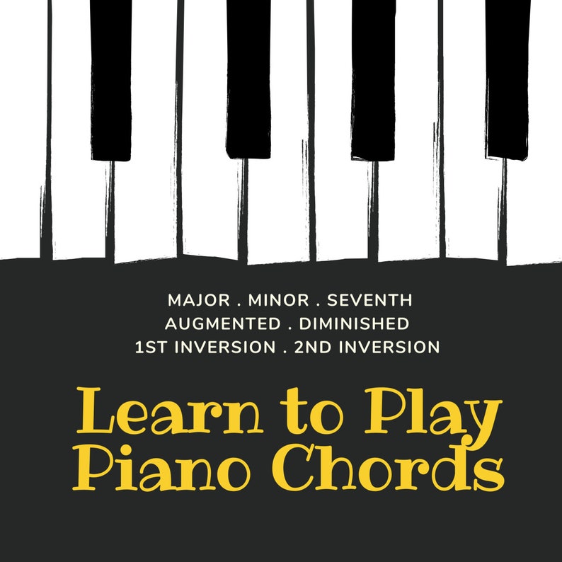 Learn How to Play Piano Chords Chart for Keyboard - Etsy Canada