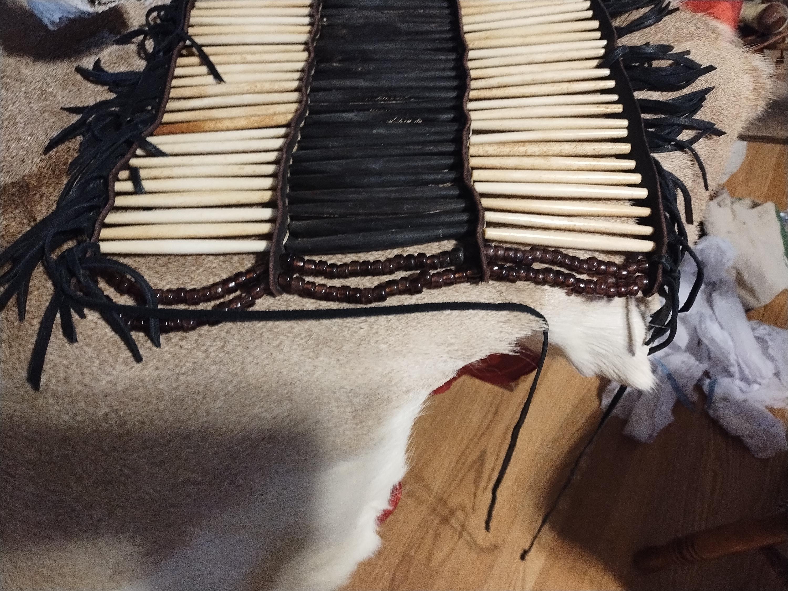 Native American Breastplate. Made From Buffalo Bone Beads, Amethyst ...