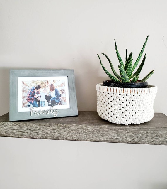 Macrame woven basket with natural macrame rope | Etsy