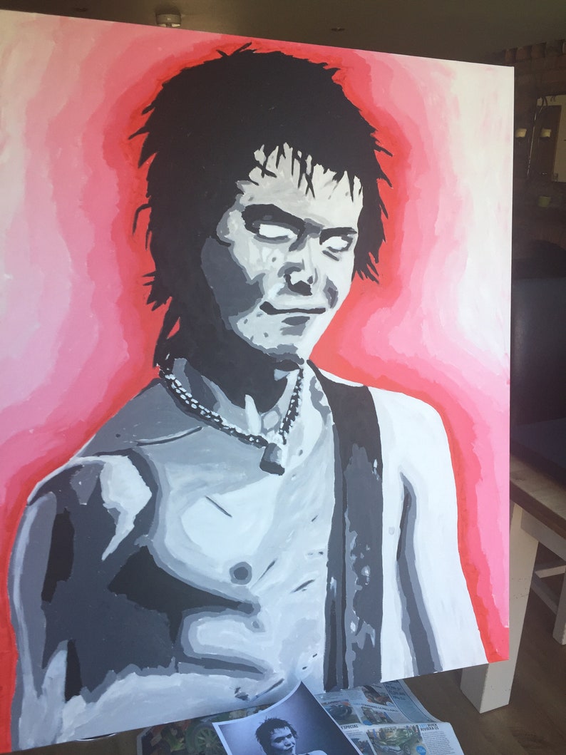 Demon Sid Original Portrait Sid Vicious Sex Pistols - Etsy