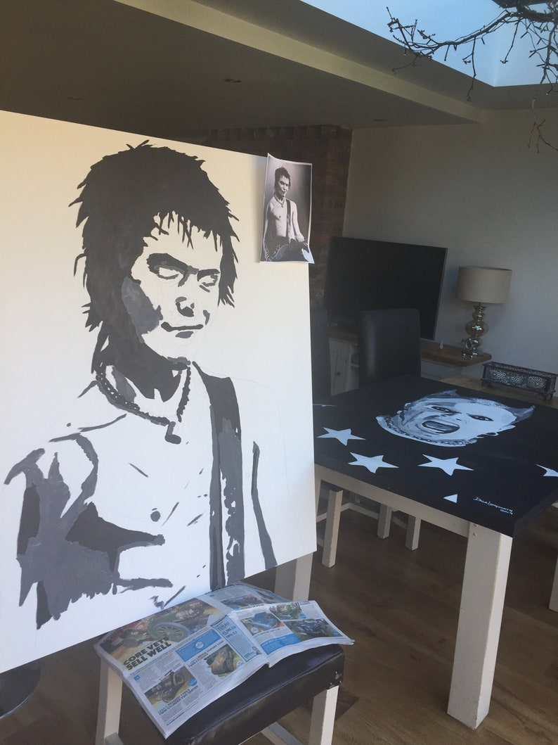 Demon Sid Original portrait Sid Vicious Sex Pistols | Etsy