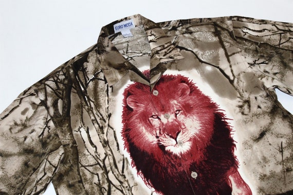 Euro Moda Vintage Lion & Savannah Art Silk Poly Blend… - Gem