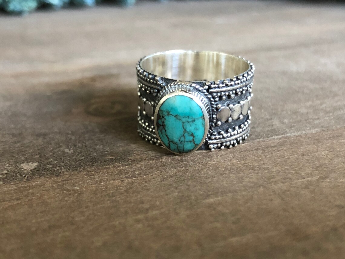 Turquoise Bali Ring - Etsy