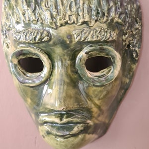 Moss Green Mask Face Uniqual, Ceramic Mask With Glasses - Etsy