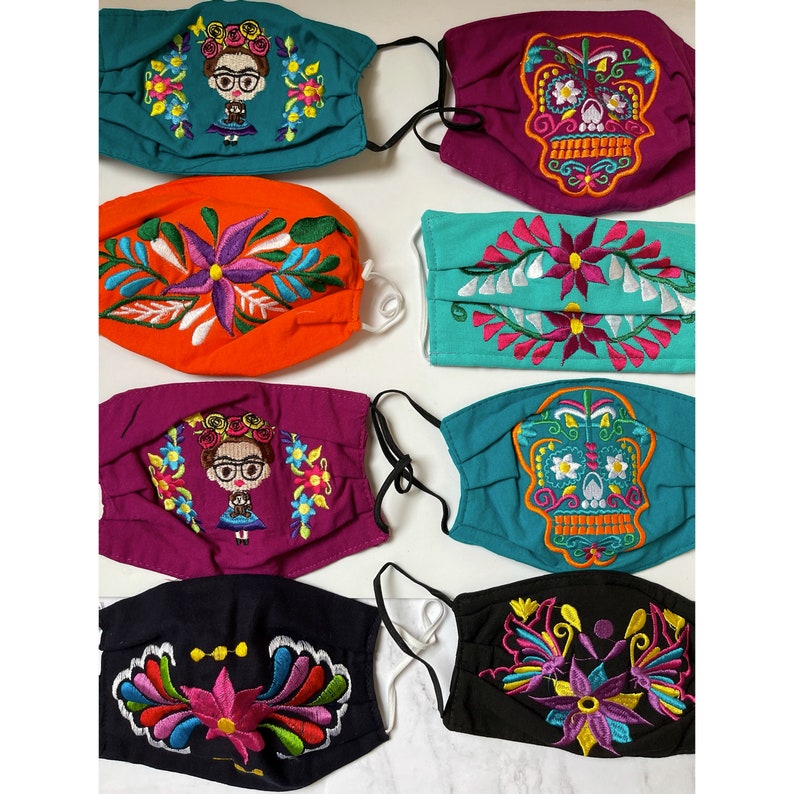Mexican Embroidered Face Masks Colorful Unique Tribal Mask - Etsy