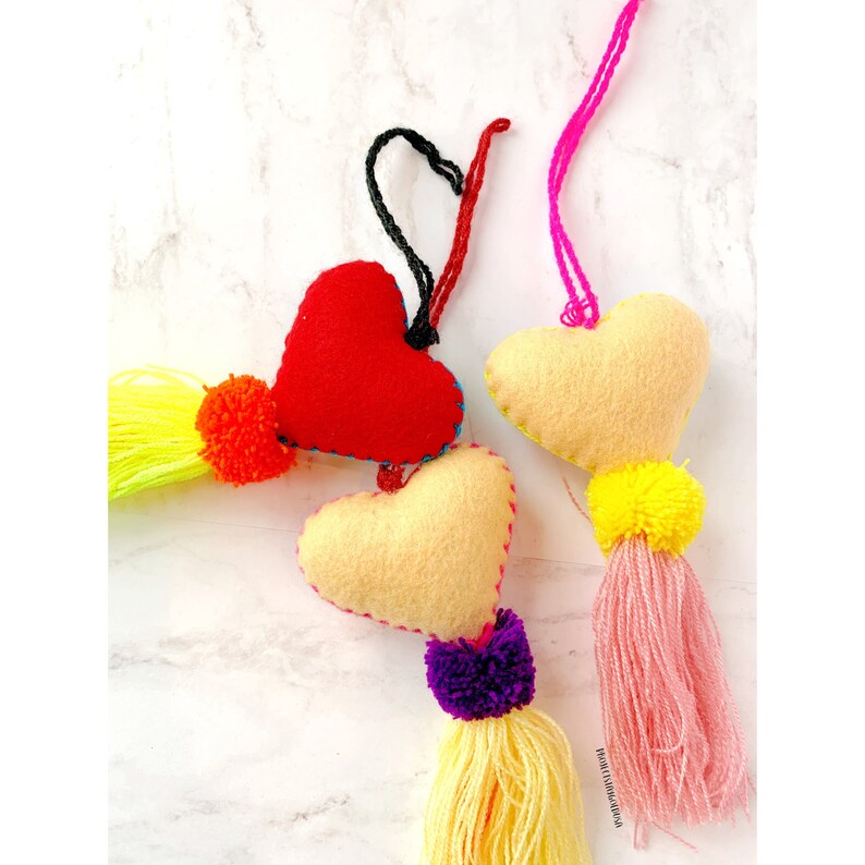 SET OF 3 Mexican Felt Pom Pom Car Accessory Ornament Pom - Etsy