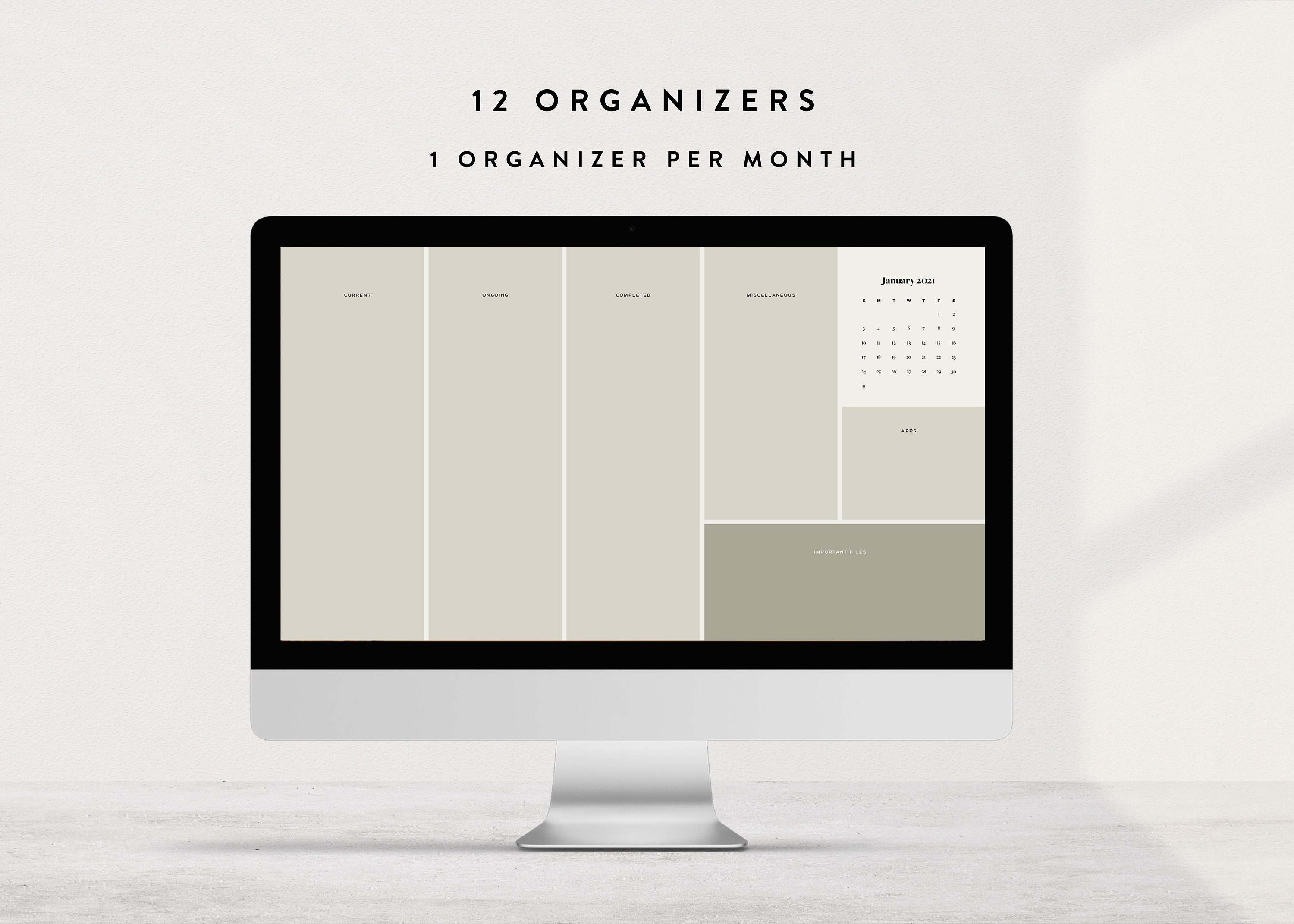 2021 Desktop Wallpaper Organizers Feminine Computer | Etsy