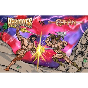 Hercules Vs Conan Fan Art Poster: Lou Ferrigno & Arnold (11x17) - Etsy