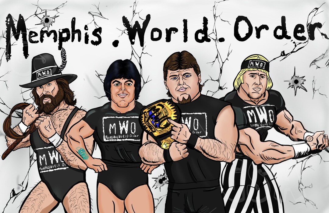 Memphis World Order Original Poster Featuring Jerry Lawler, Austin Idol ...