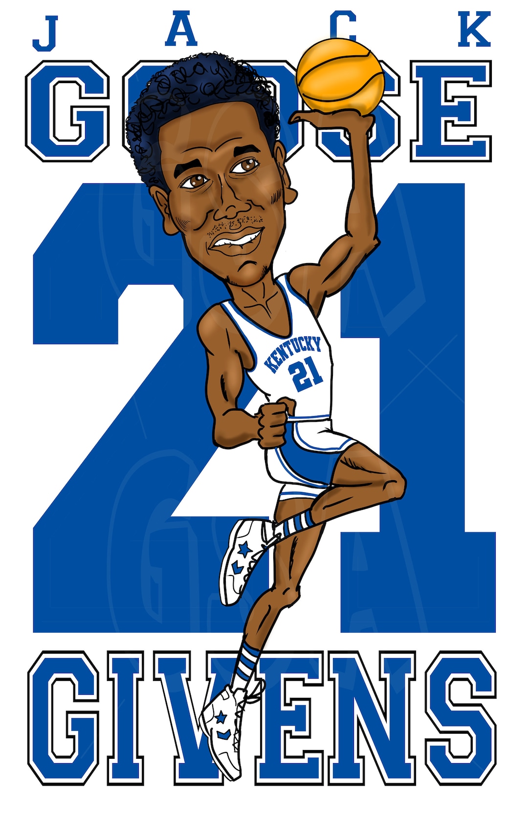 Jack "goose" Givens-classic UK Caricature 11 X 17 Poster - Etsy