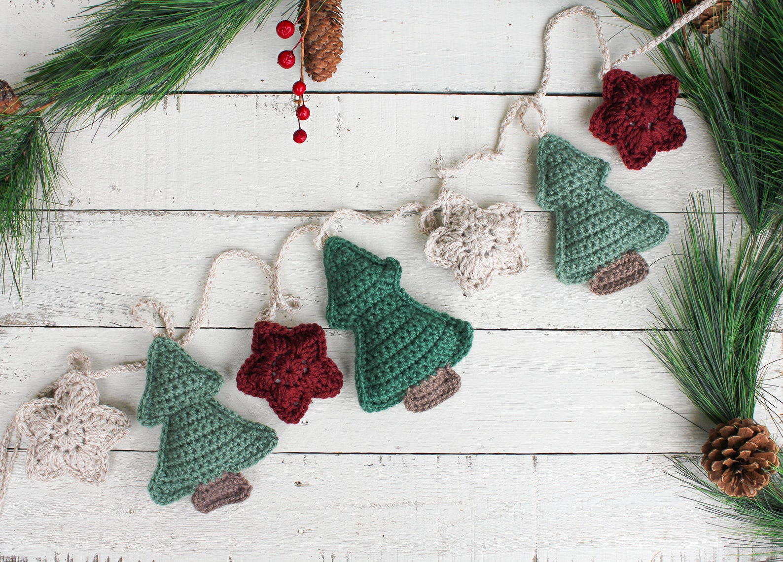 Crochet Christmas Tree Pattern Crochet Christmas Garland - Etsy