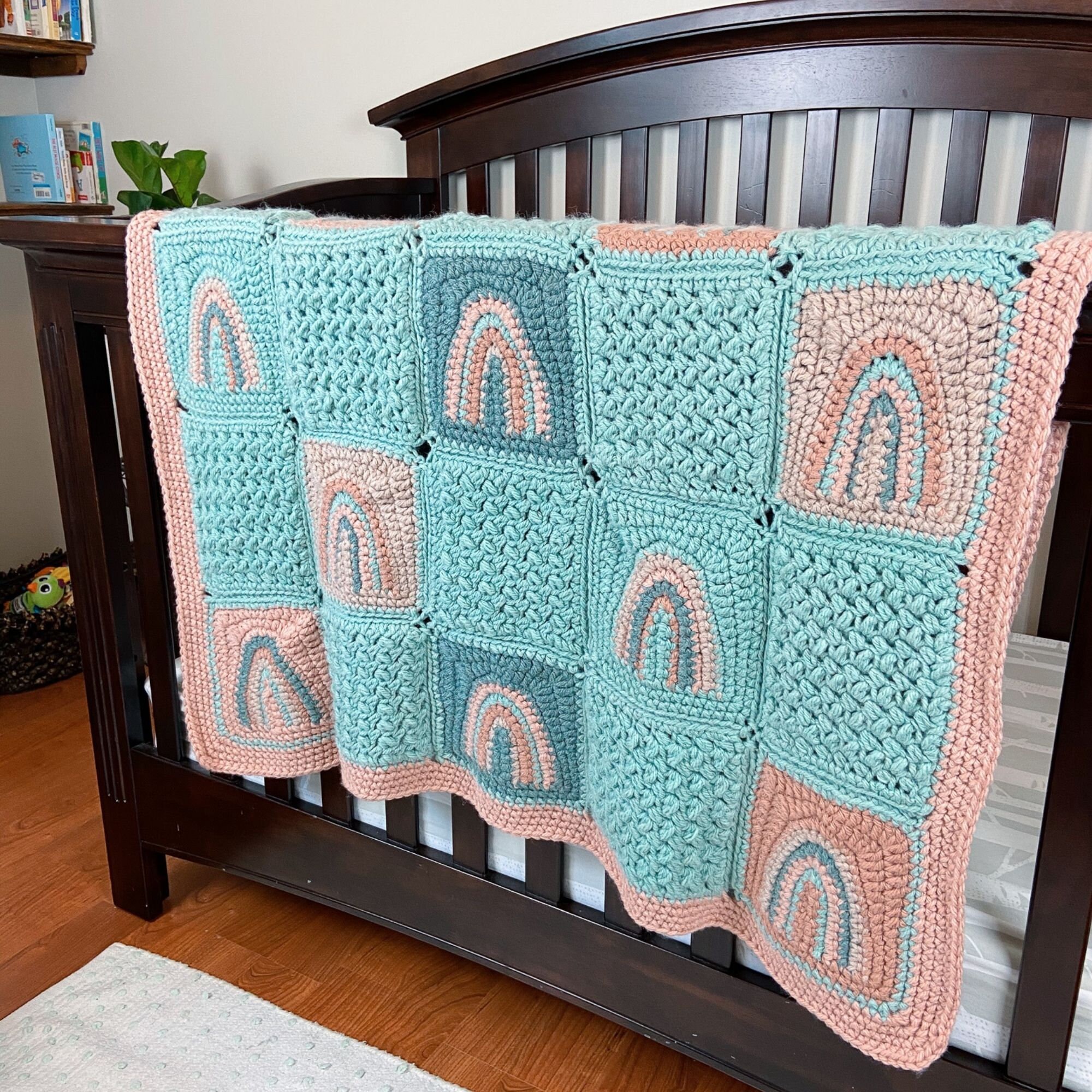 Crochet Pattern | Rainbow Squares Crochet Baby Blanket | Baby Girl ...