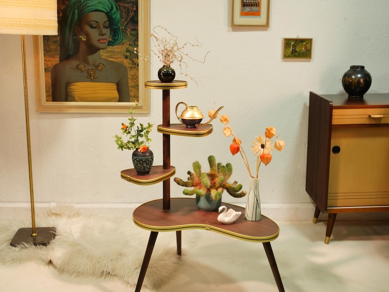 Vintage Plant Stand "sumatra Shade" – Mid Century Flower Stand, Teak ...