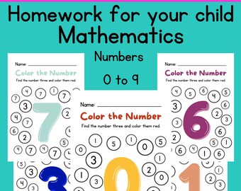 Numbers 0 9 Coloring - Etsy