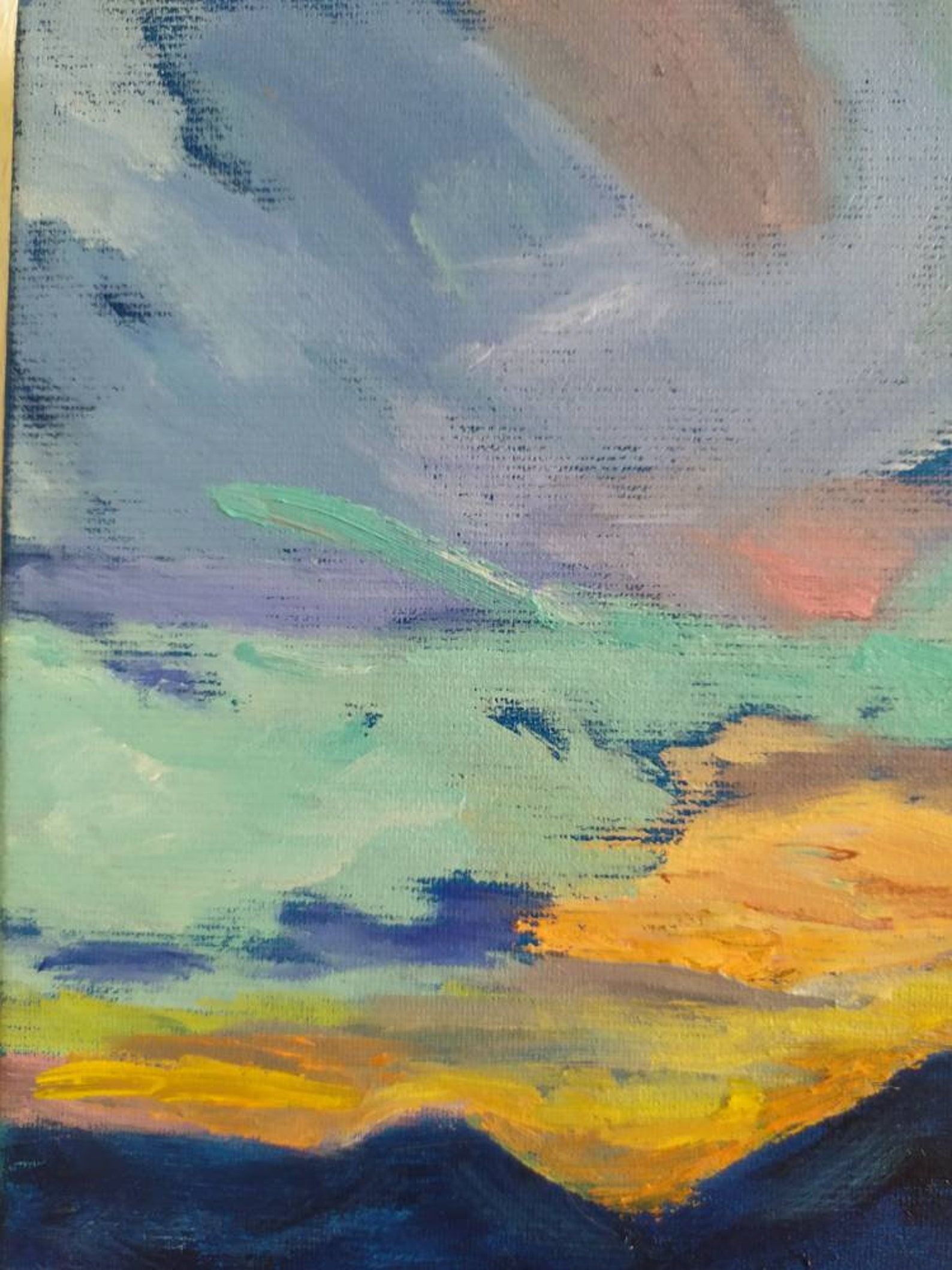 Abstract landscape sky sun oil painting on canvas. Sunset | Etsy