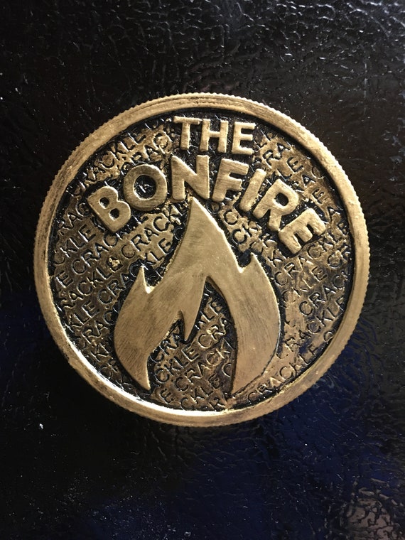 3 inch Bonfire Logo with Crackle Crackle Background | Etsy
