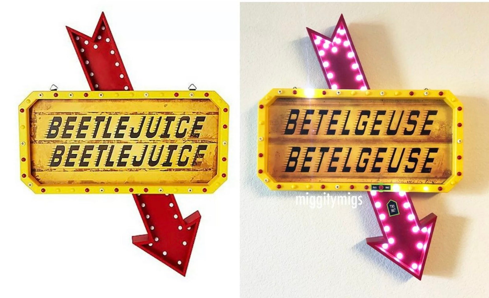 Beetlejuice Marquee Light up Sign CUSTOM Graphic POSTER ONLY Spirit ...