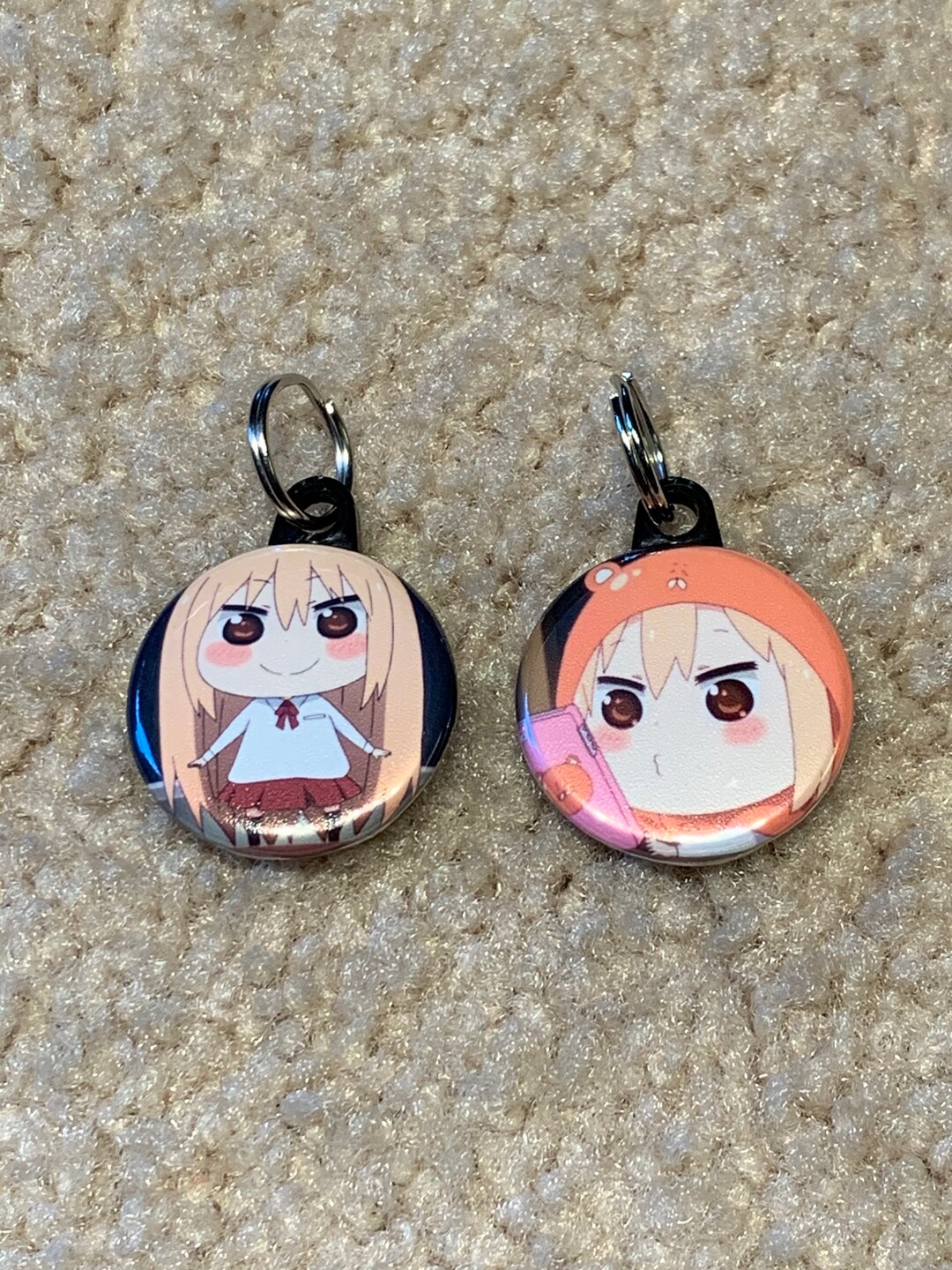 Himouto! Umaru-chan 1.25" Pinback Keychains of Umaru #3 & #4, High ...