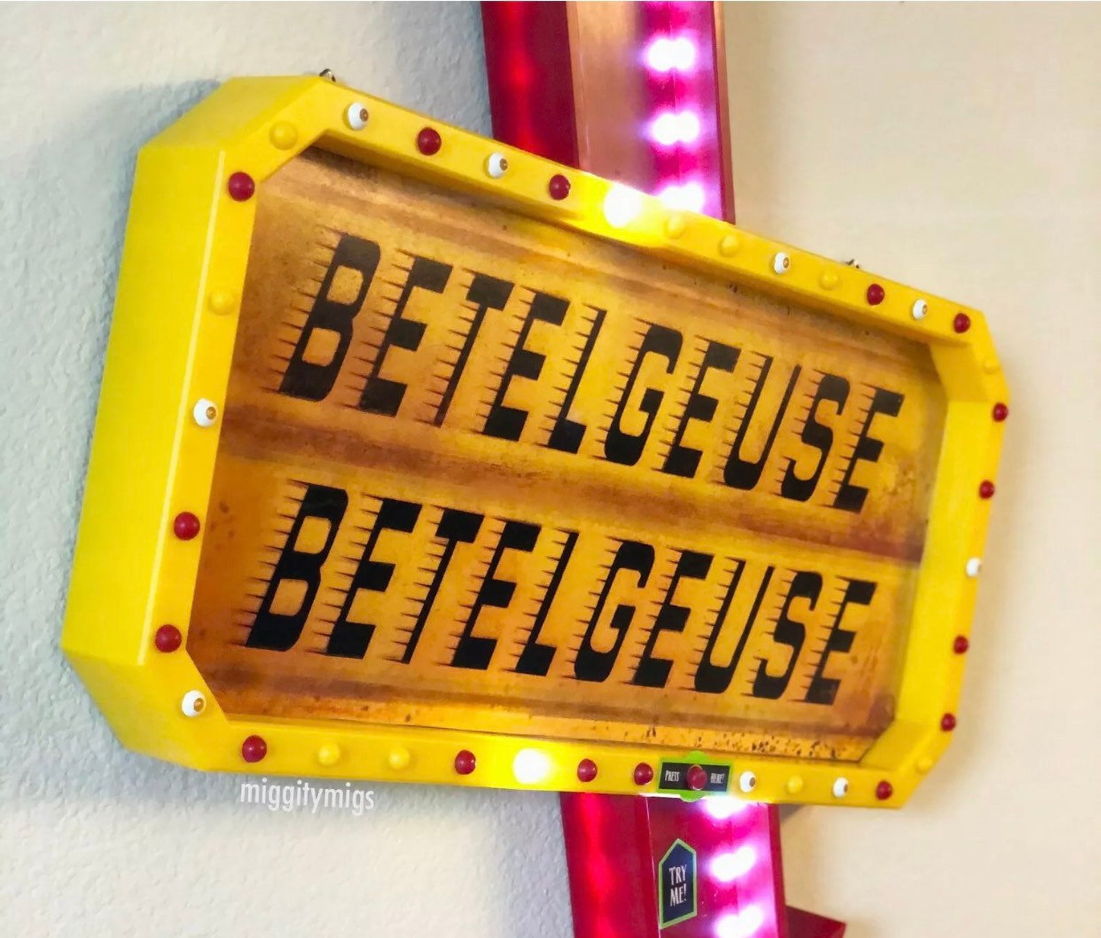 Beetlejuice Marquee Light up Sign CUSTOM Graphic POSTER ONLY Spirit ...