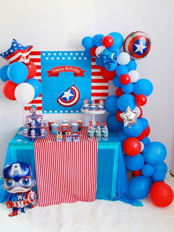 Digital file Captain America Birthday Party Backdrop Captain America ...