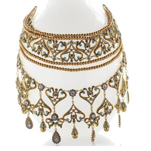 Heidi Daus Seductive Fantasy Gold Choker Dangle Beaded Necklace ...