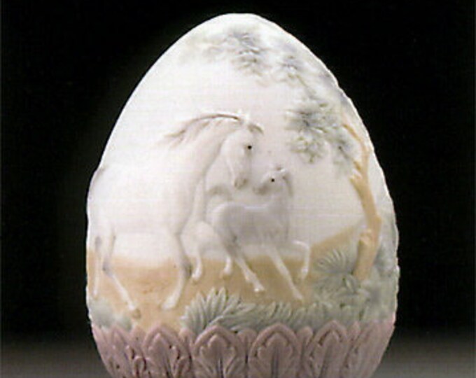 1995 Lladro Limited Edition Porcelain Egg 17548 With Horse, Colt and ...