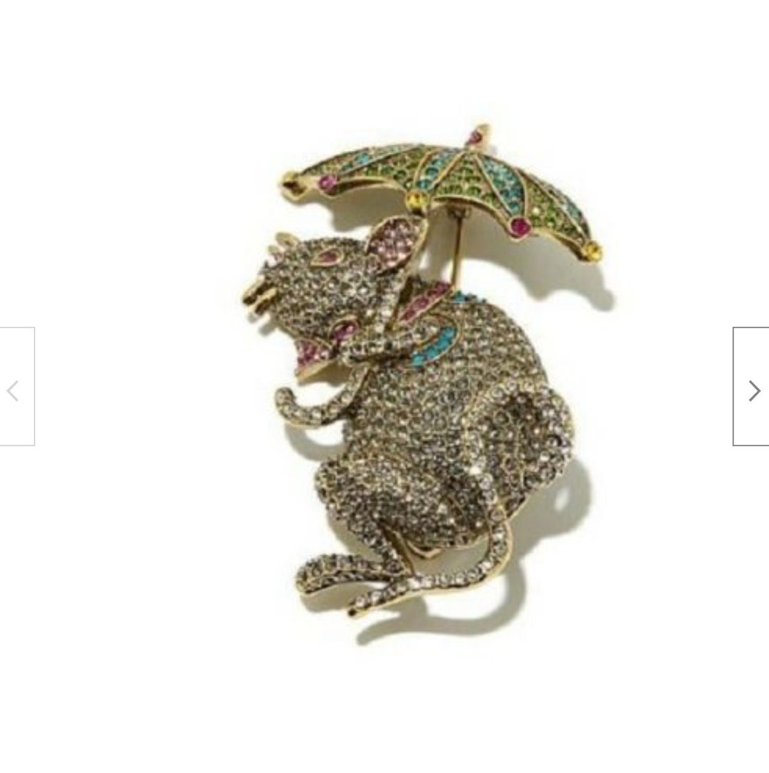 Heidi Daus Signed Octavius Pavé Crystal Accented Mouse Pin Brooch ...