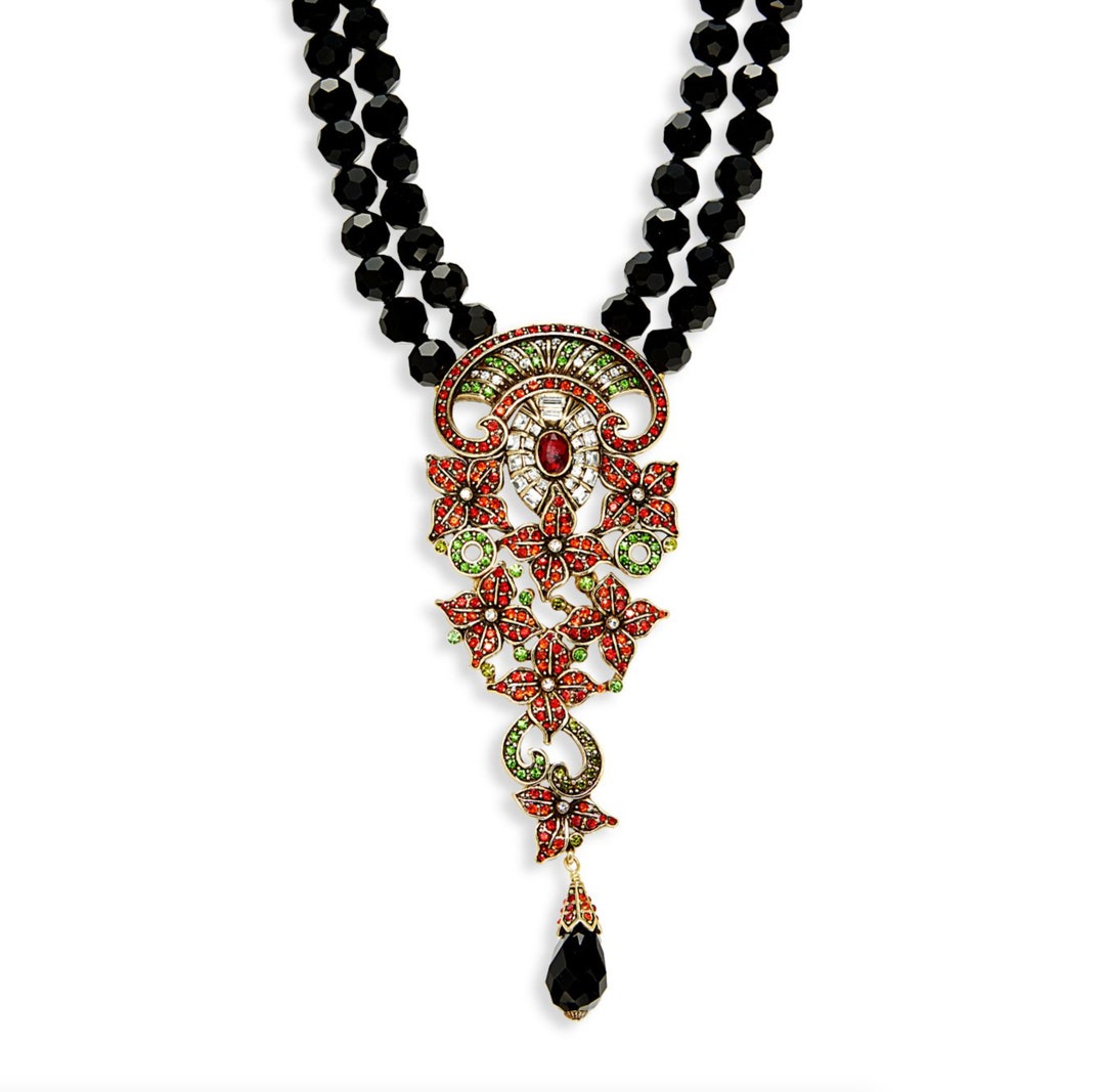 Heidi Daus Flower Garden Drop Floral Necklace - Etsy