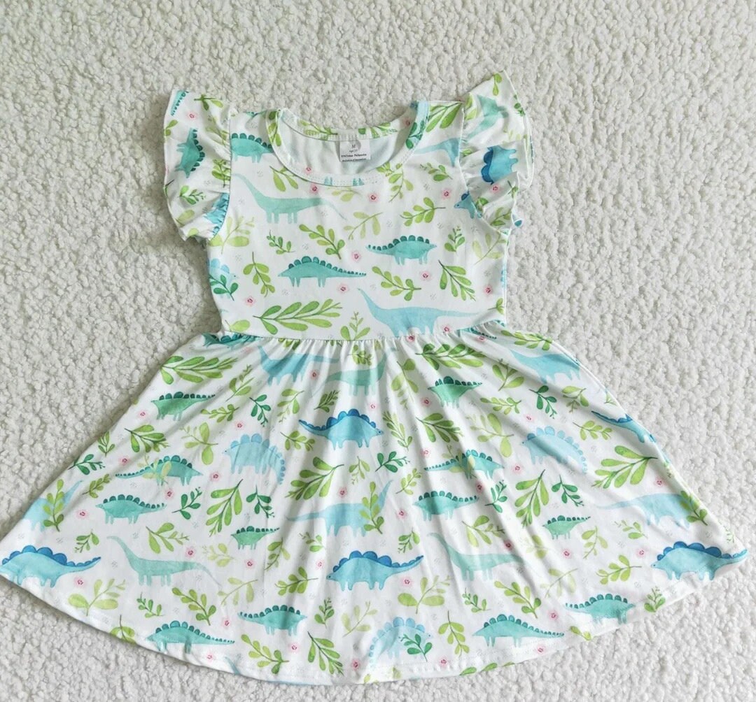 Girl Dinosaur Dress Dinosaur Birthday Dress Baby Dinosaur - Etsy