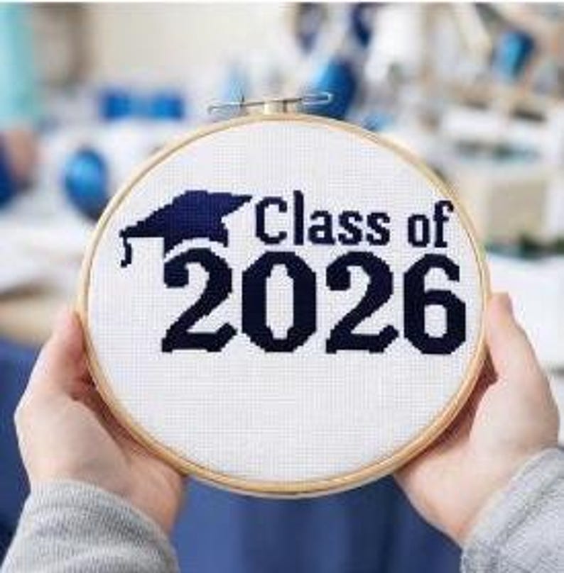 Class of 2026 Graduation Cap Cross Stitch Pattern (PDF Download) - Etsy