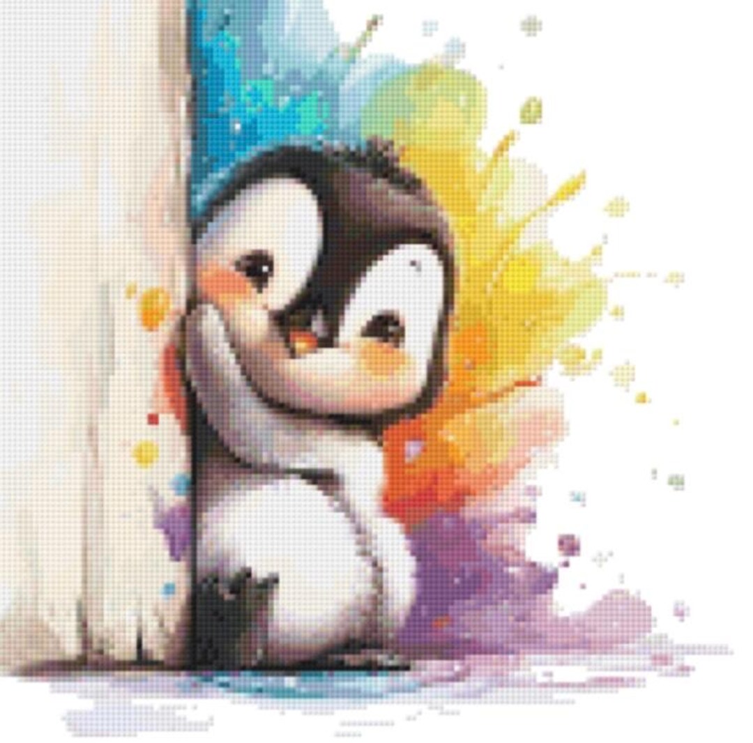 Baby Penguin Cross Stitch Pattern - Colorful Watercolor Style - PDF ...