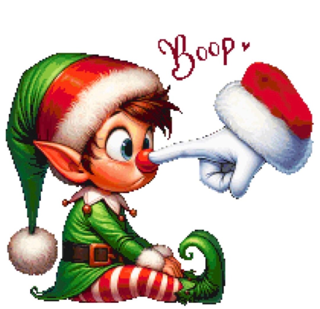 Boop Elf Cross Stitch Pattern - Cute Christmas Elf Needlework- Santa ...