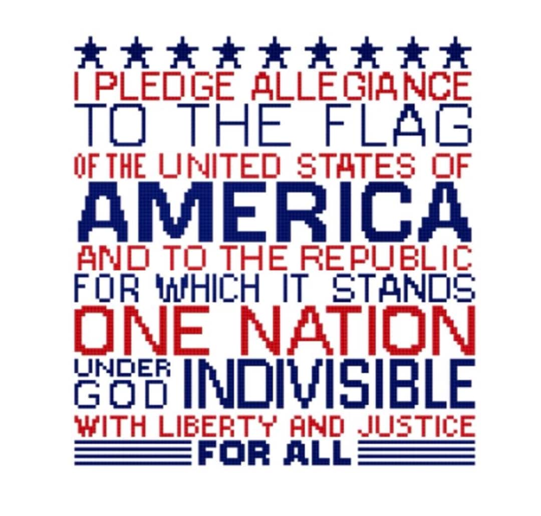 Pledge Allegiance Cross Stitch Pattern – Patriotic Americana Sampler ...