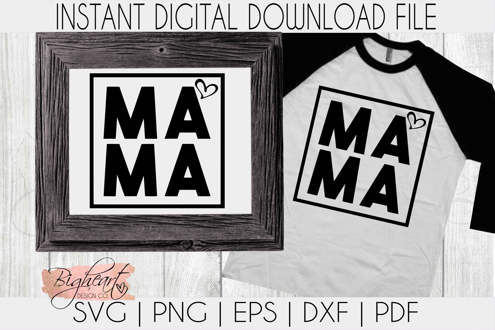 Mama Square SVG Mom Gift SVG Mama Heart SVG - Etsy