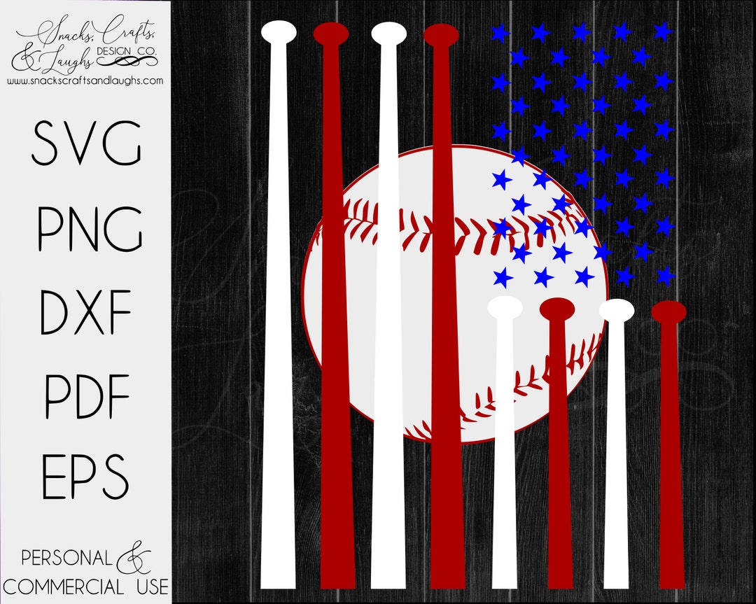 Baseball American Flag SVG Patriotic Baseball SVG All American Softball ...