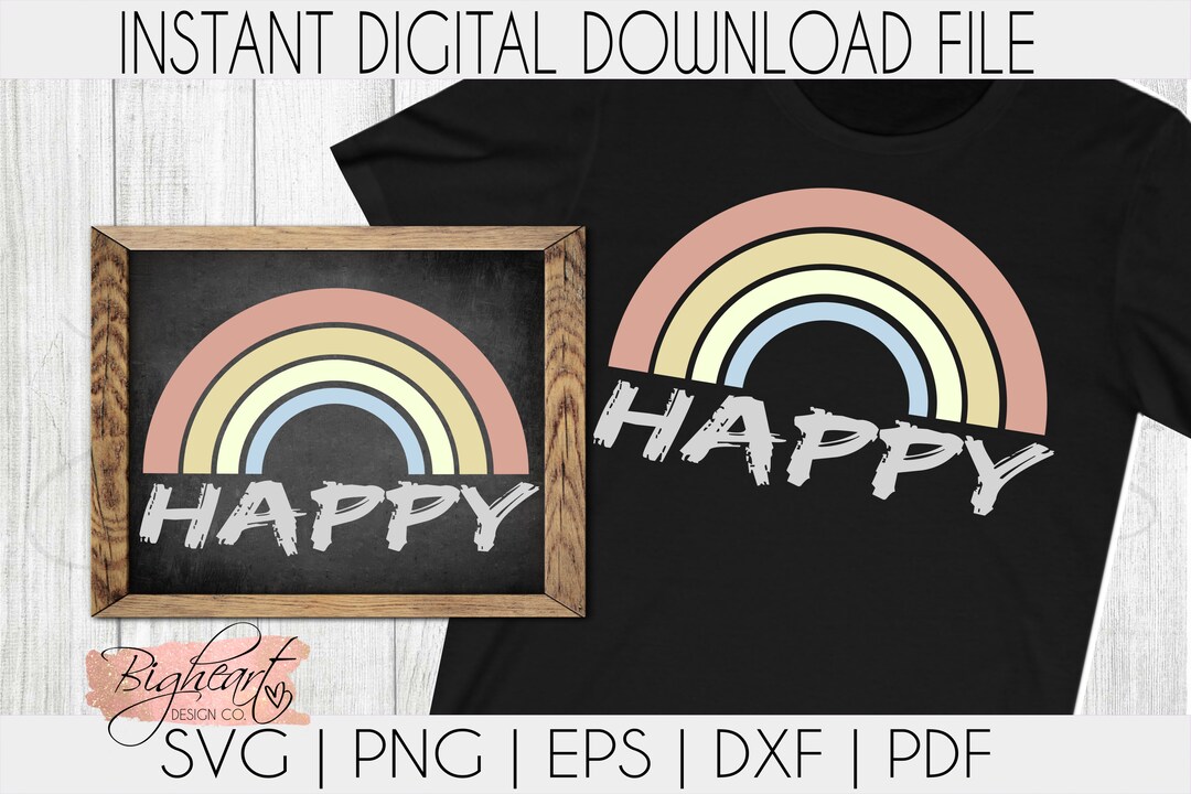 Happy SVG Rainbow SVG Happiness SVG - Etsy