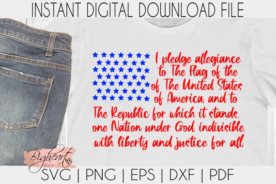 I Pledge Allegiance to the Flag SVG American Flag SVG 4th | Etsy