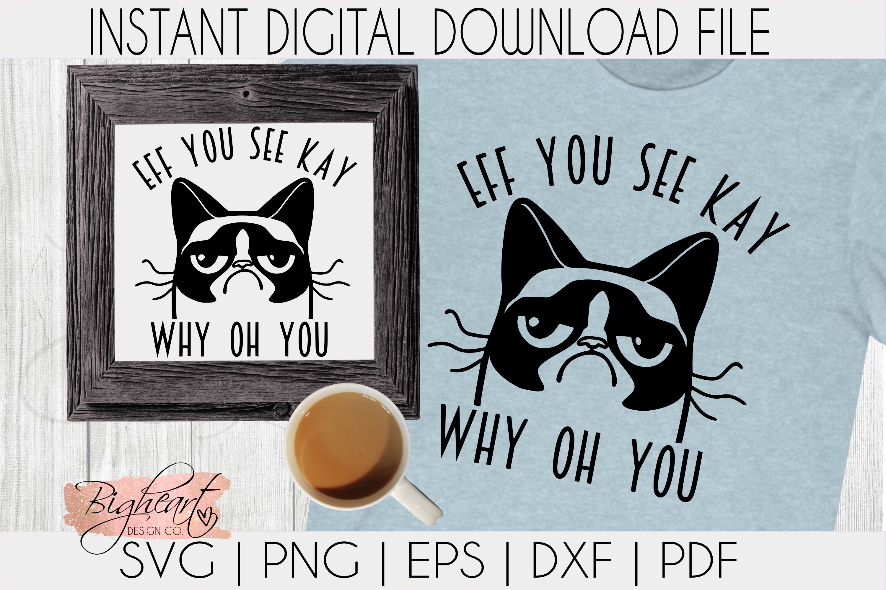 Wall Decor Eff You See Kay Why Oh You svg cat svg Black Cat svg Home ...