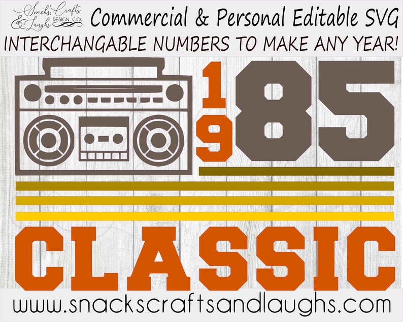 Boombox Classic SVG With Interchangeable Numbers Classic SVG - Etsy
