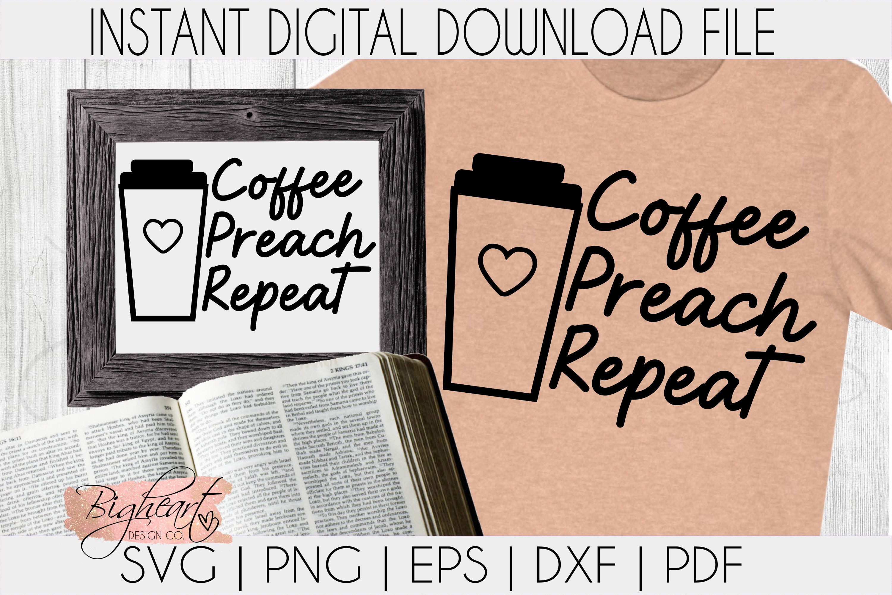 Coffee Preach Repeat SVG Female Preacher SVG Preach It SVG | Etsy